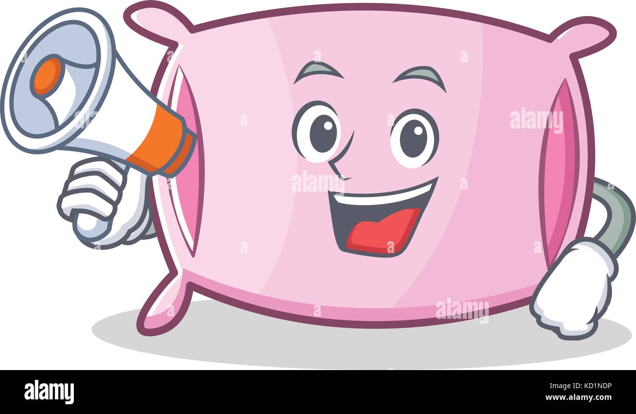 With megaphone pillow character cartoon style Stock Vector Image & Art ...