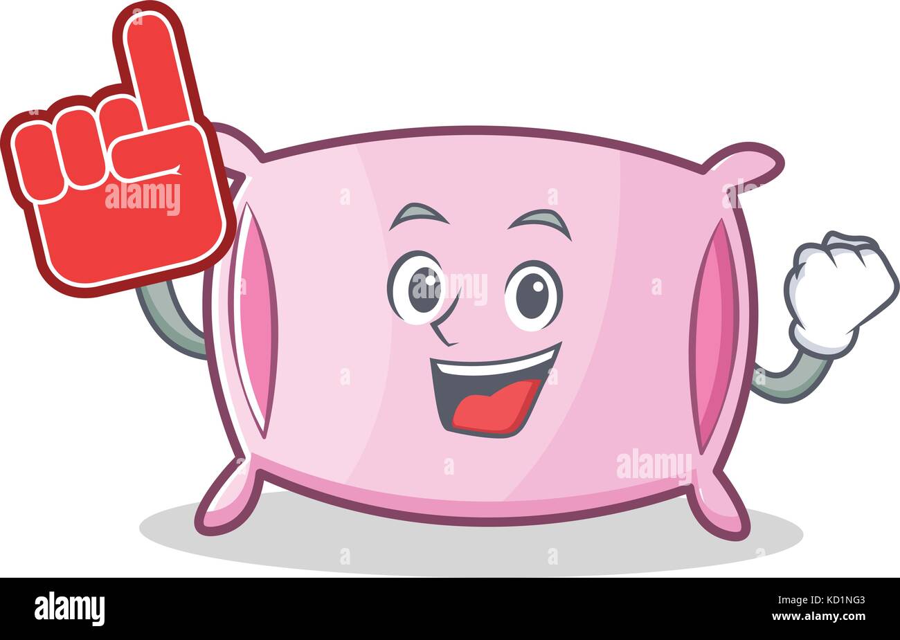 Foam finger pillow character cartoon style Stock Vector Image & Art - Alamy