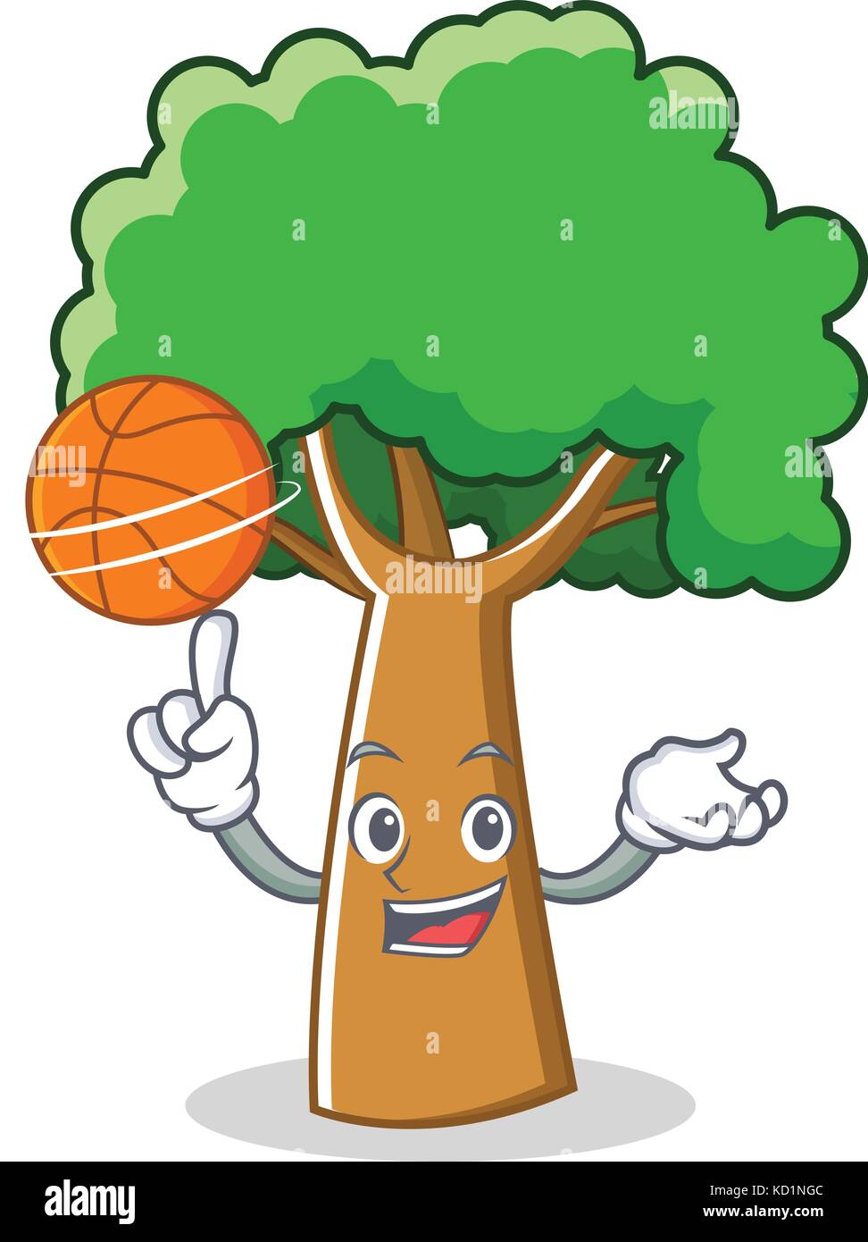 Playing basketball tree character cartoon style Stock Vector Image ...