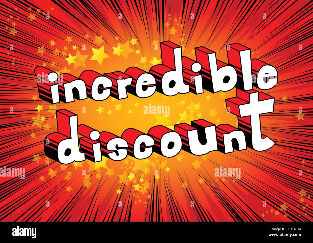 Incredible Discount - Comic book style word on abstract background ...