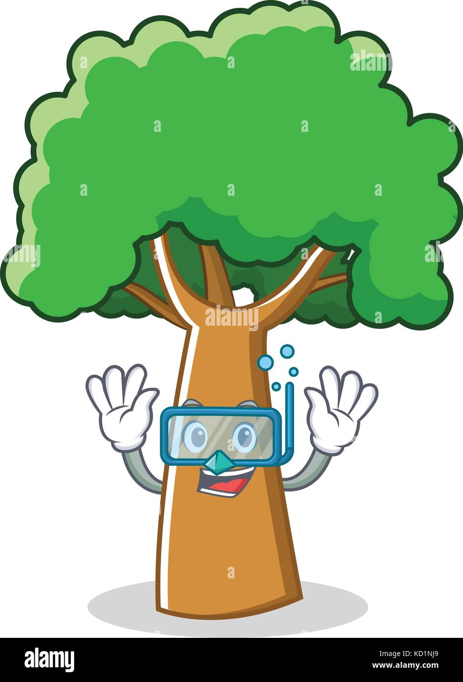 Diving tree character cartoon hi-res stock photography and images - Alamy