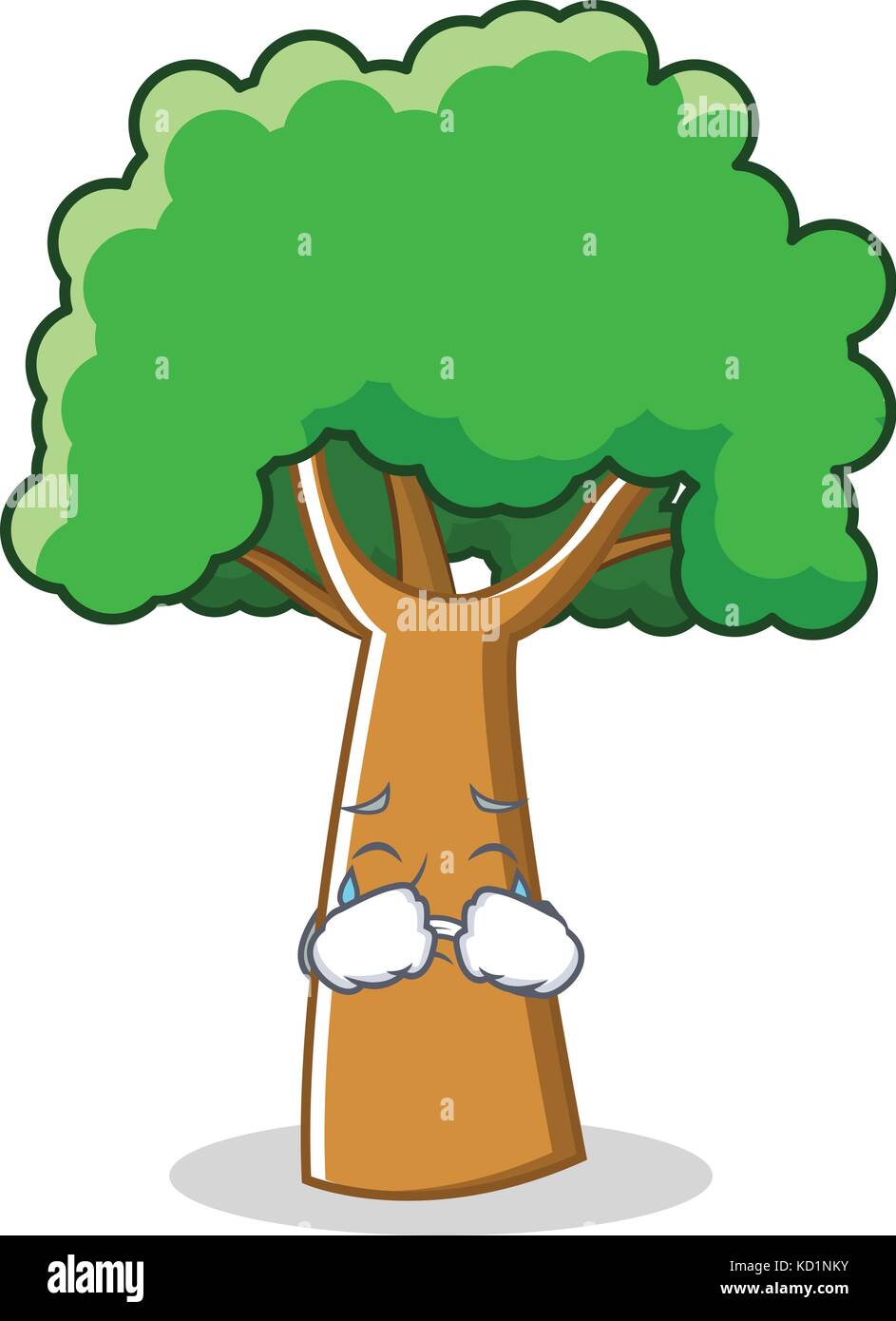Crying tree character cartoon style Stock Vector Image & Art - Alamy