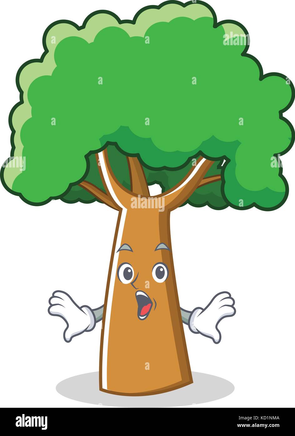 Surprised tree character cartoon style Stock Vector Image & Art - Alamy