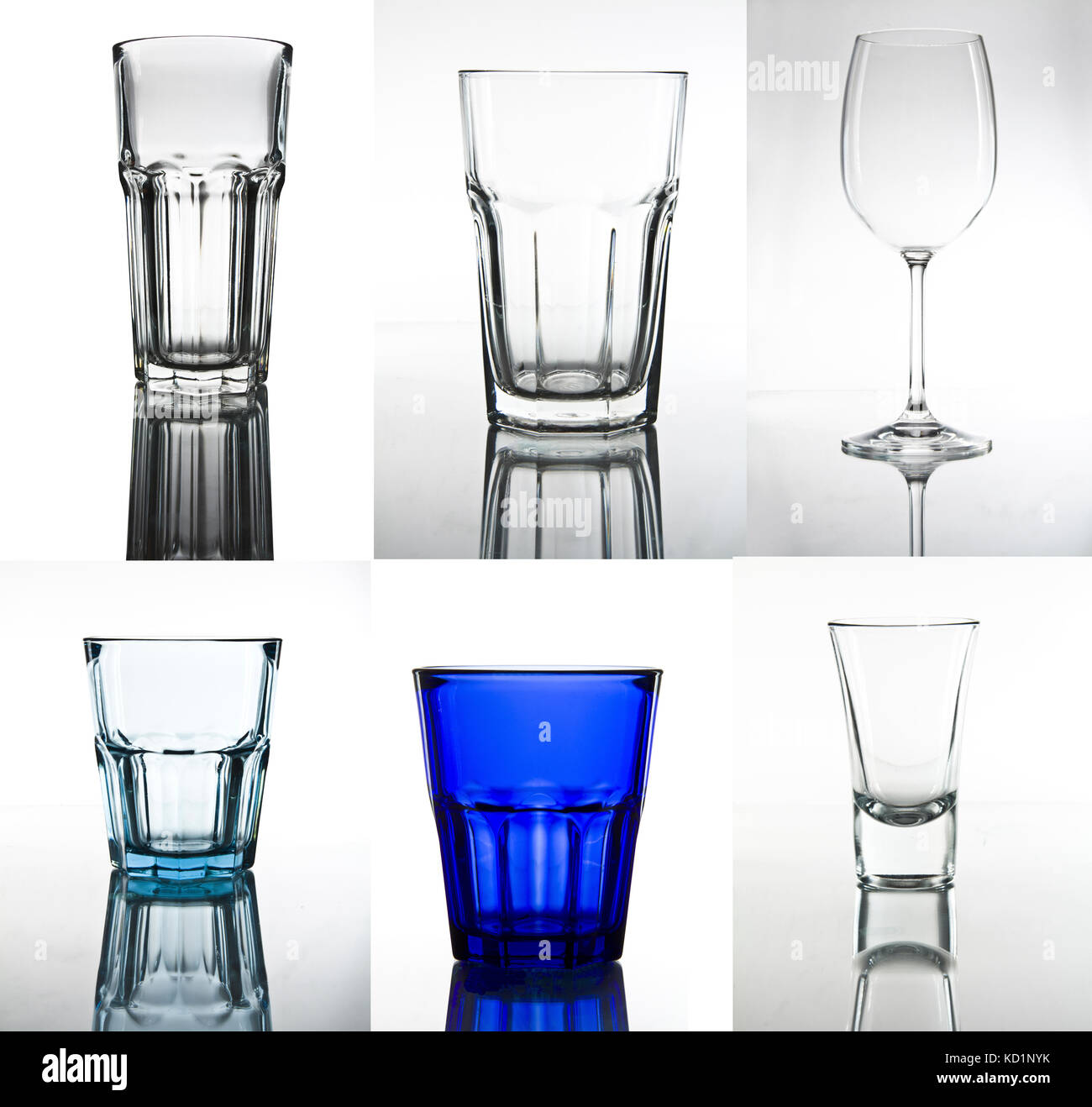 empty glass set Stock Photo - Alamy