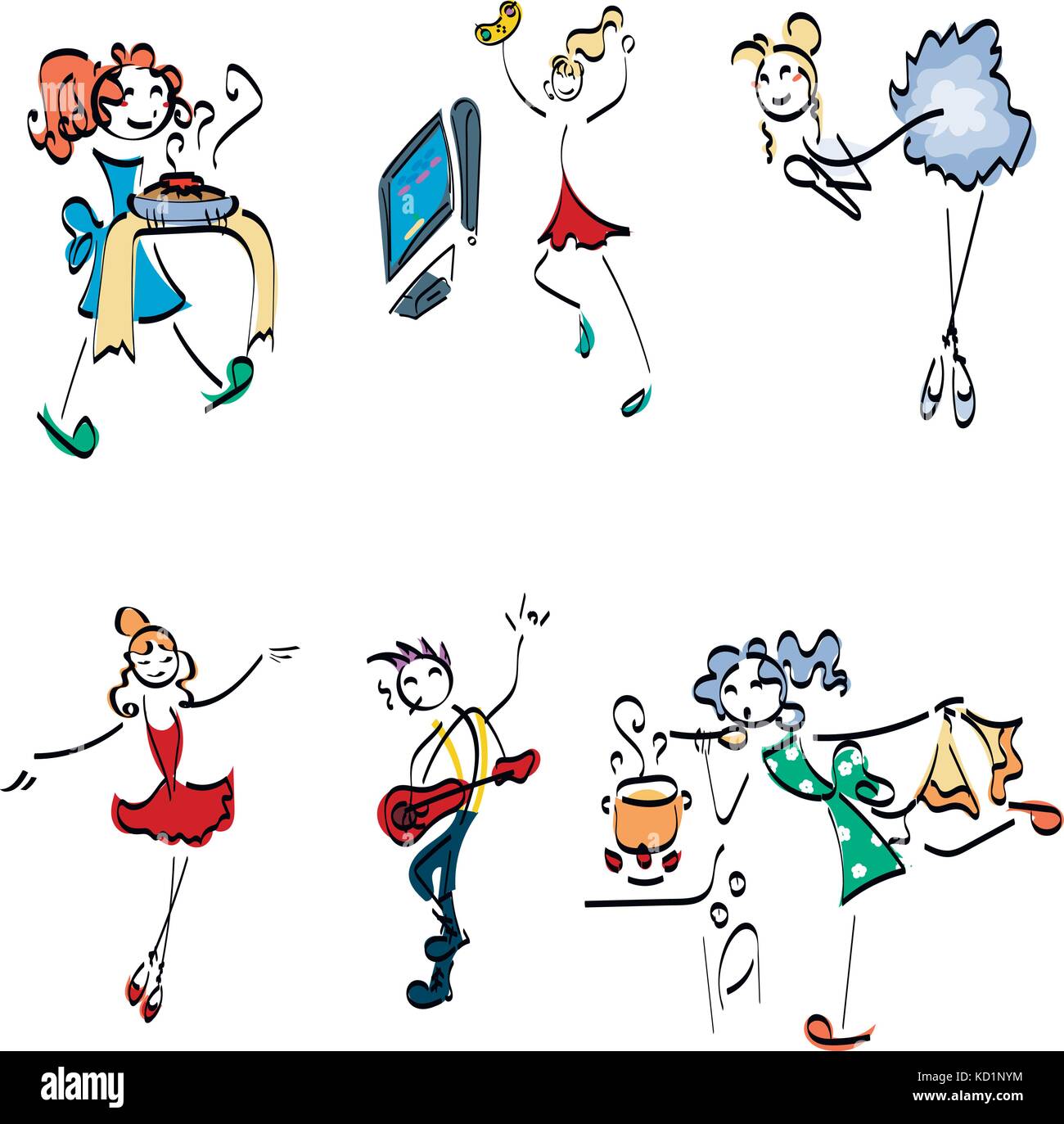 Doodle stickman collection. Illustration concept set Stock Vector Image ...