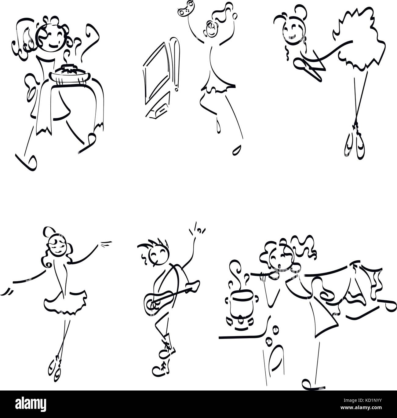 Doodle stickman collection. Illustration concept set Stock Vector Image ...