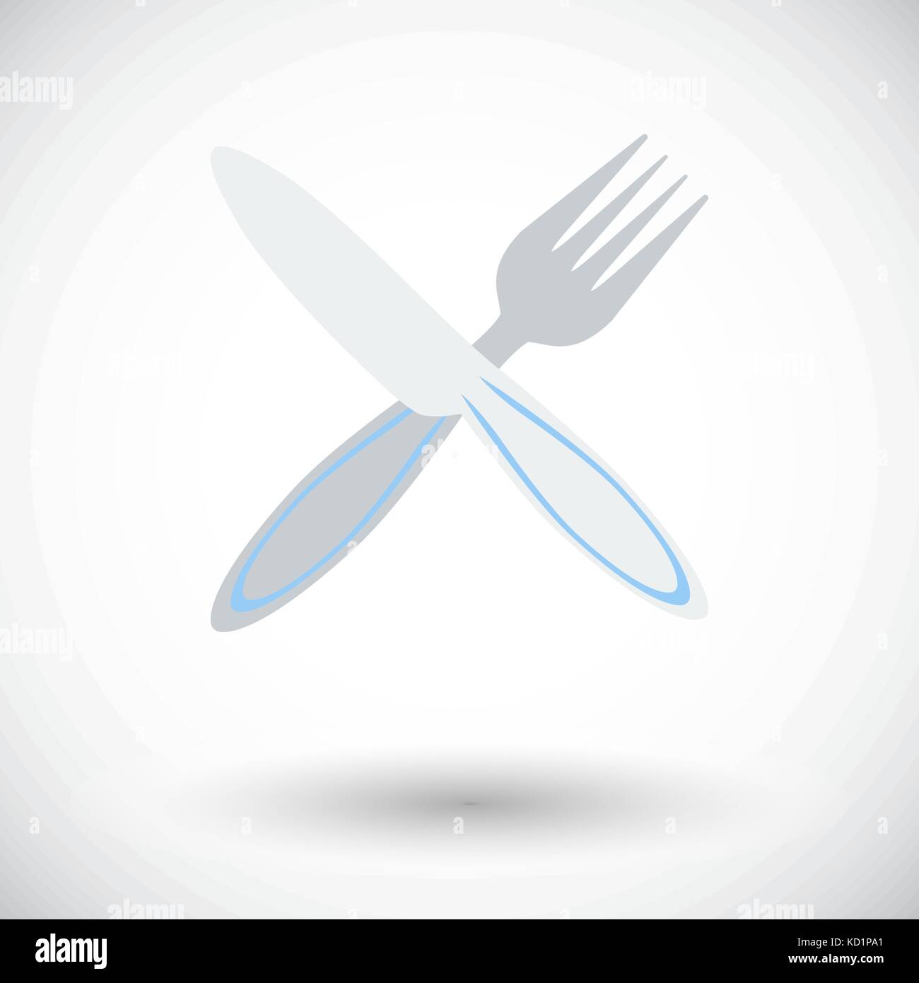 Knife and fork. Single flat icon on white background. Vector ...