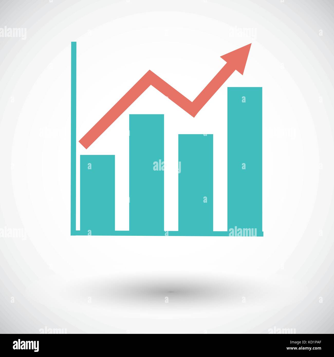 Graph. Single flat icon on white background. Vector illustration Stock ...