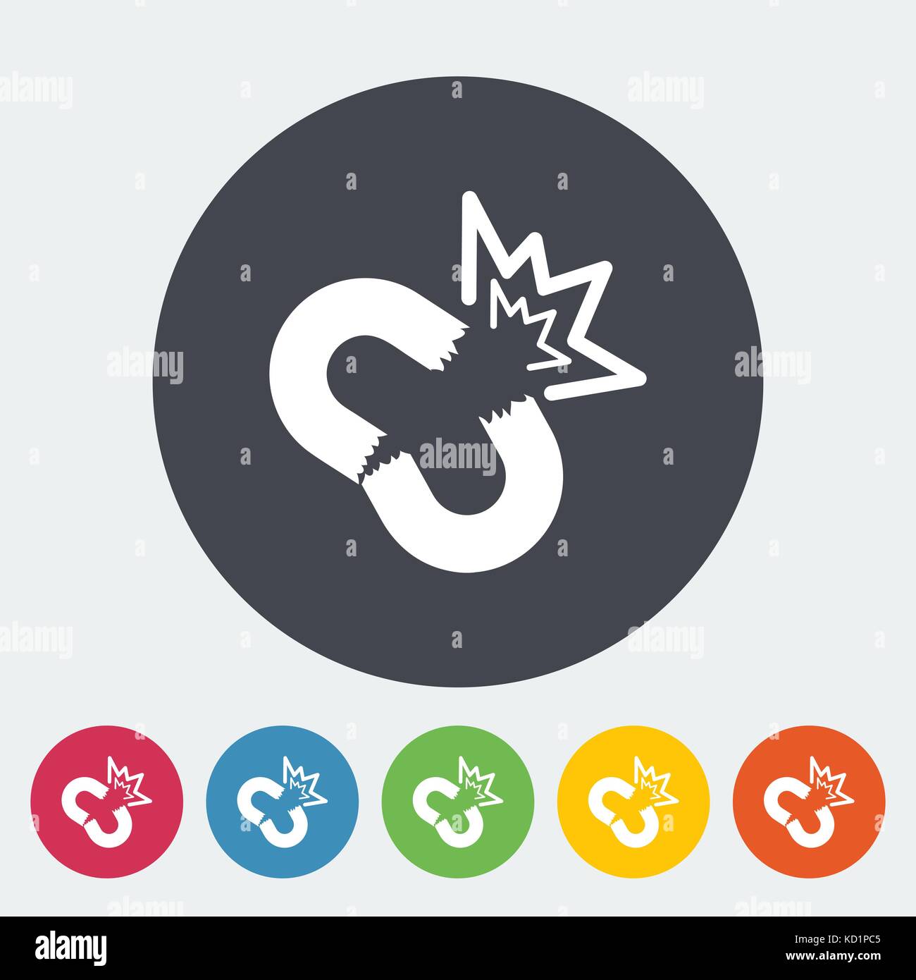 Broken connection. Single flat icon on the circle. Vector illustration ...