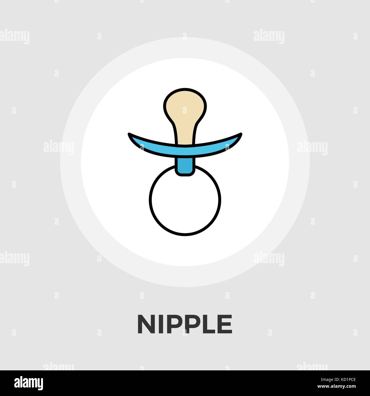 Nipple icon vector. Flat icon isolated on the white background. Editable EPS file. Vector ...