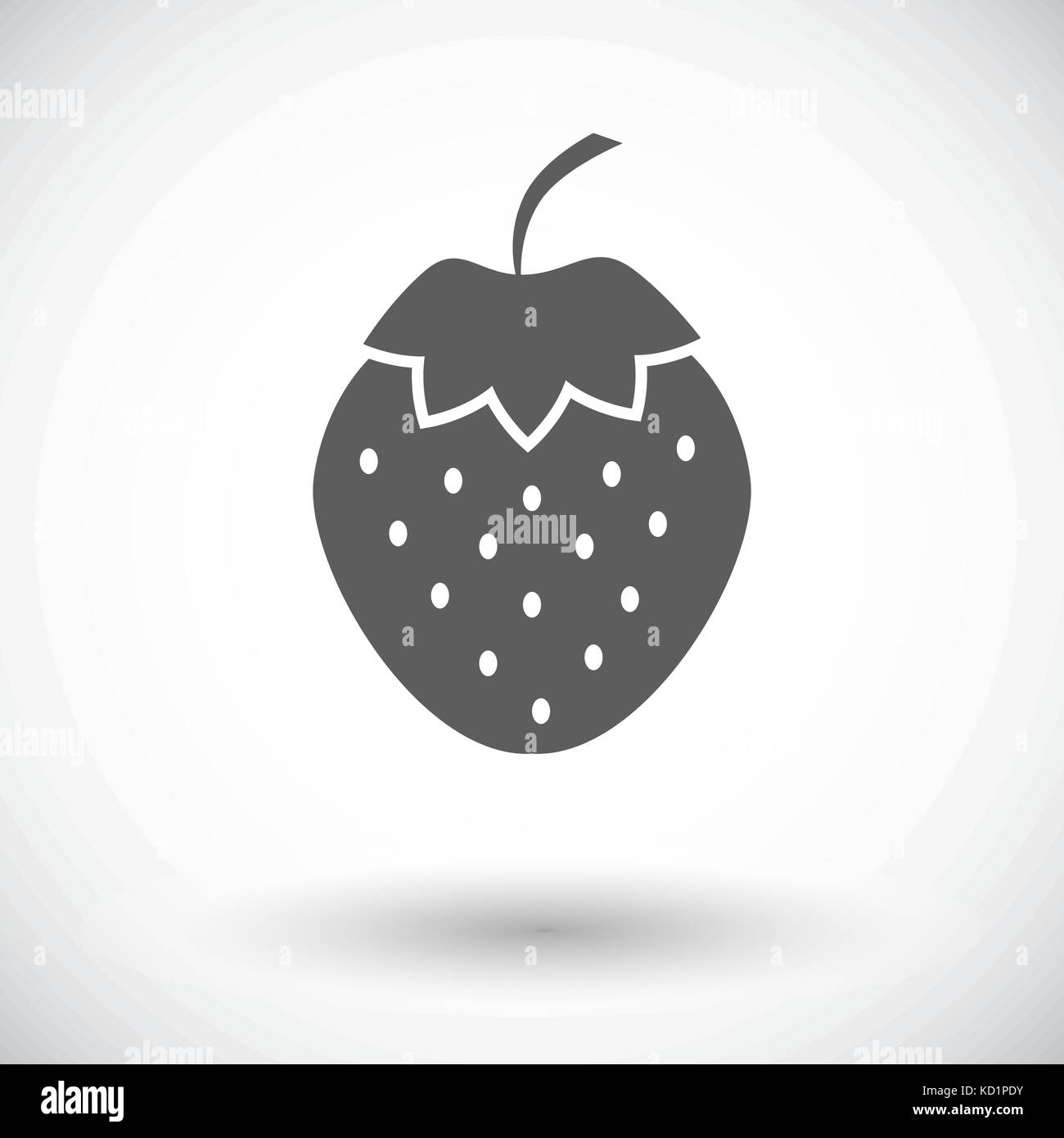 Strawberry. Single flat icon on white background. Vector illustration ...