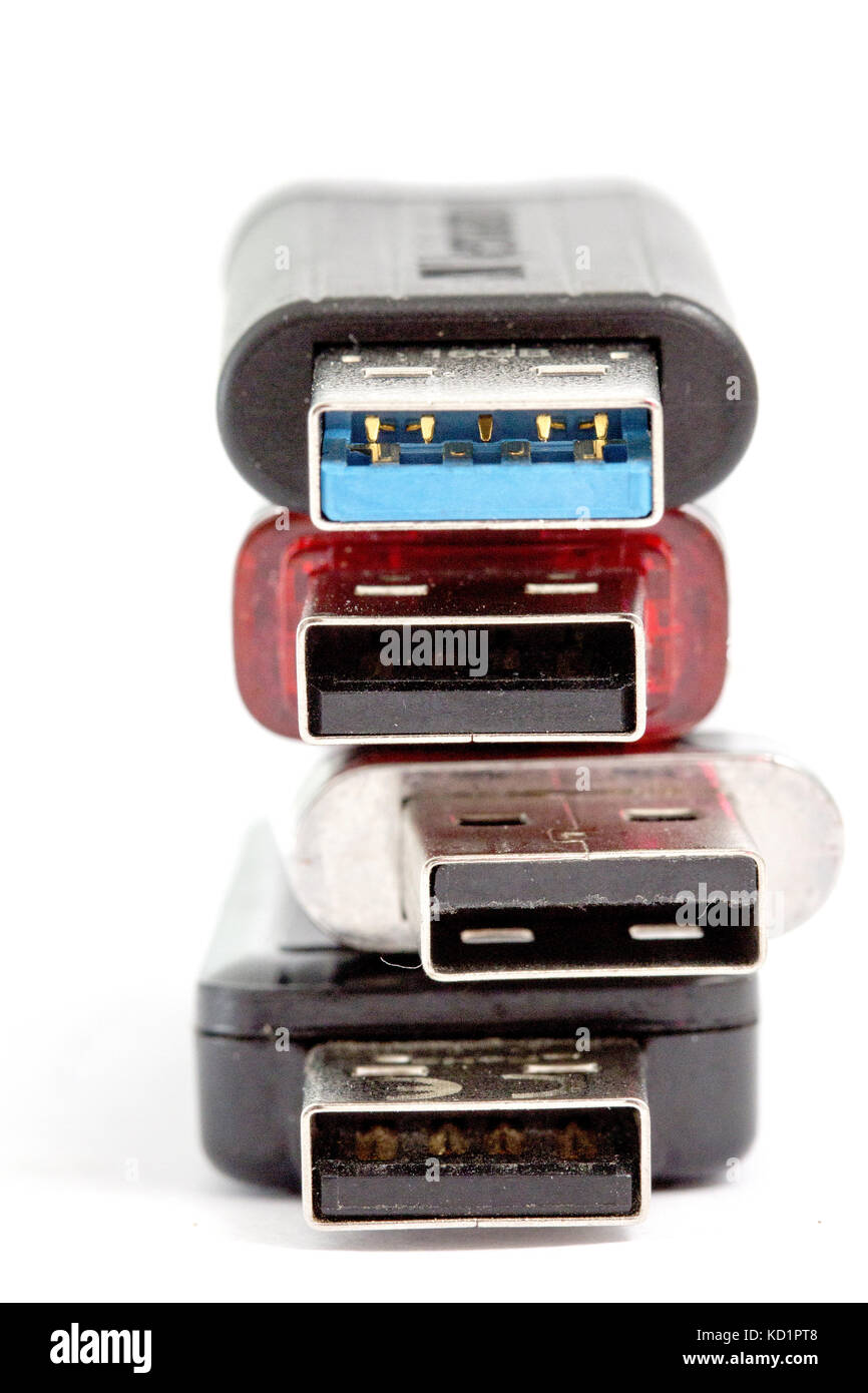 USB memory sticks isolated on white,macro shot, shallow dof Stock Photo ...