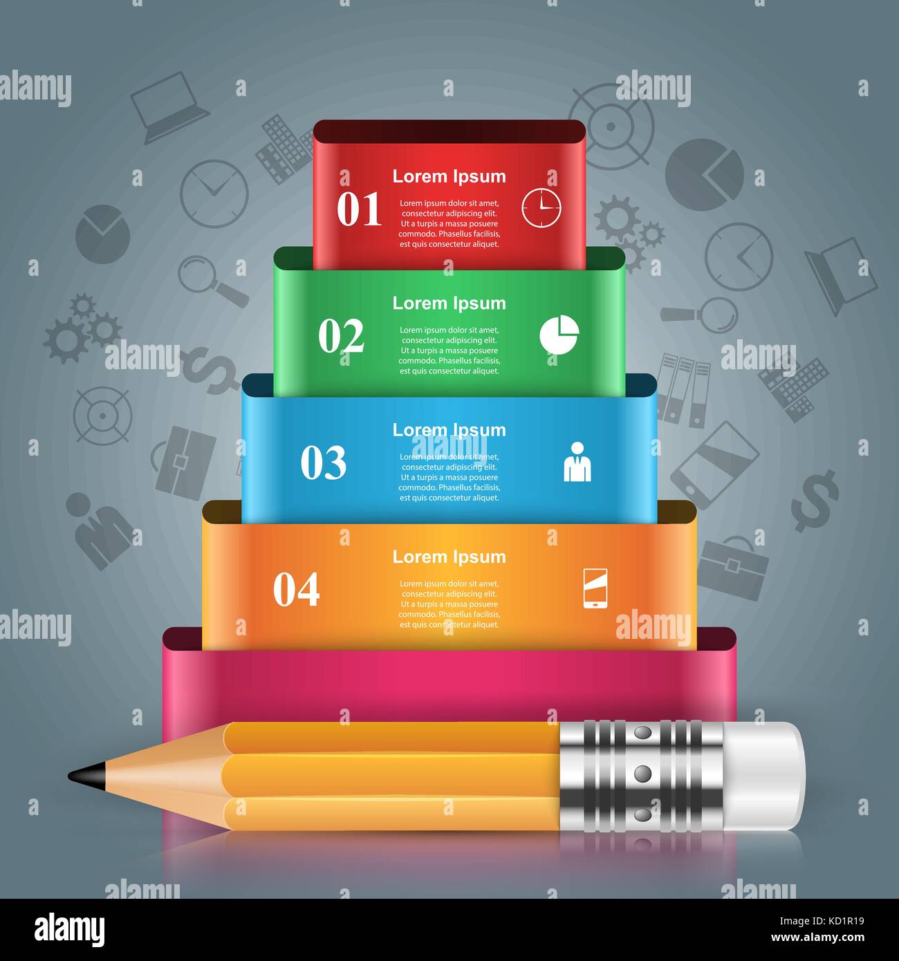 Business Infographics. Pencil icon Stock Vector Image & Art - Alamy