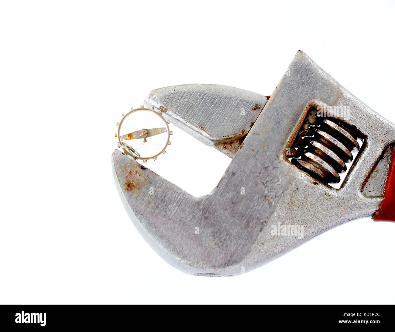 image of a clock gear on adjustable pliers pipe wrench Stock Photo - Alamy
