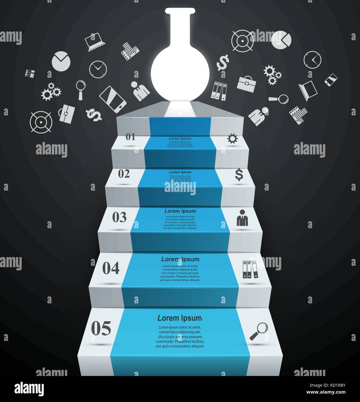 Tube experiments. Abstract infographics. Stair, Ladder illustrat Stock ...