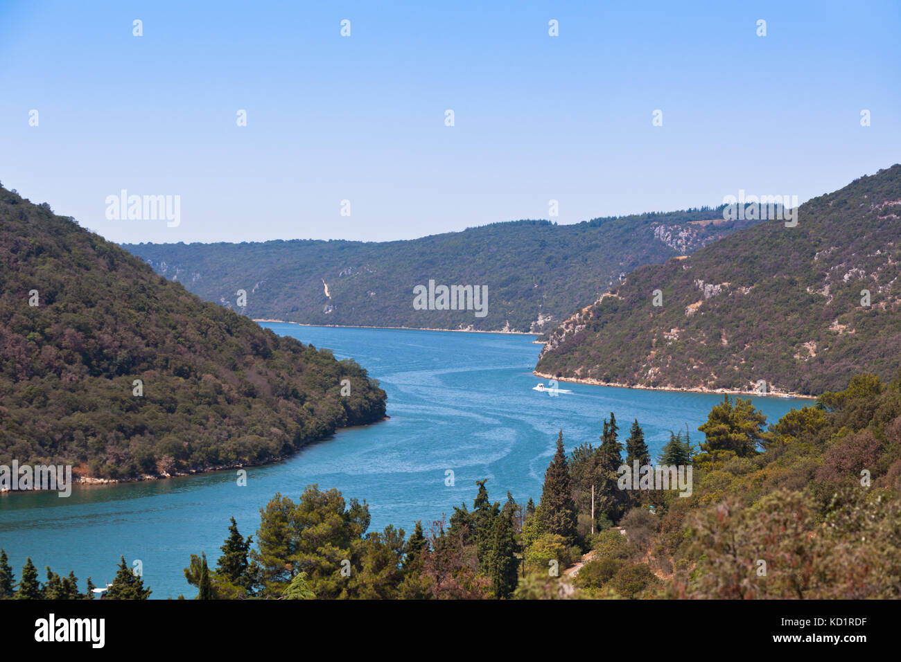 Aerial view of The Lim bay in Croatia Stock Photo - Alamy