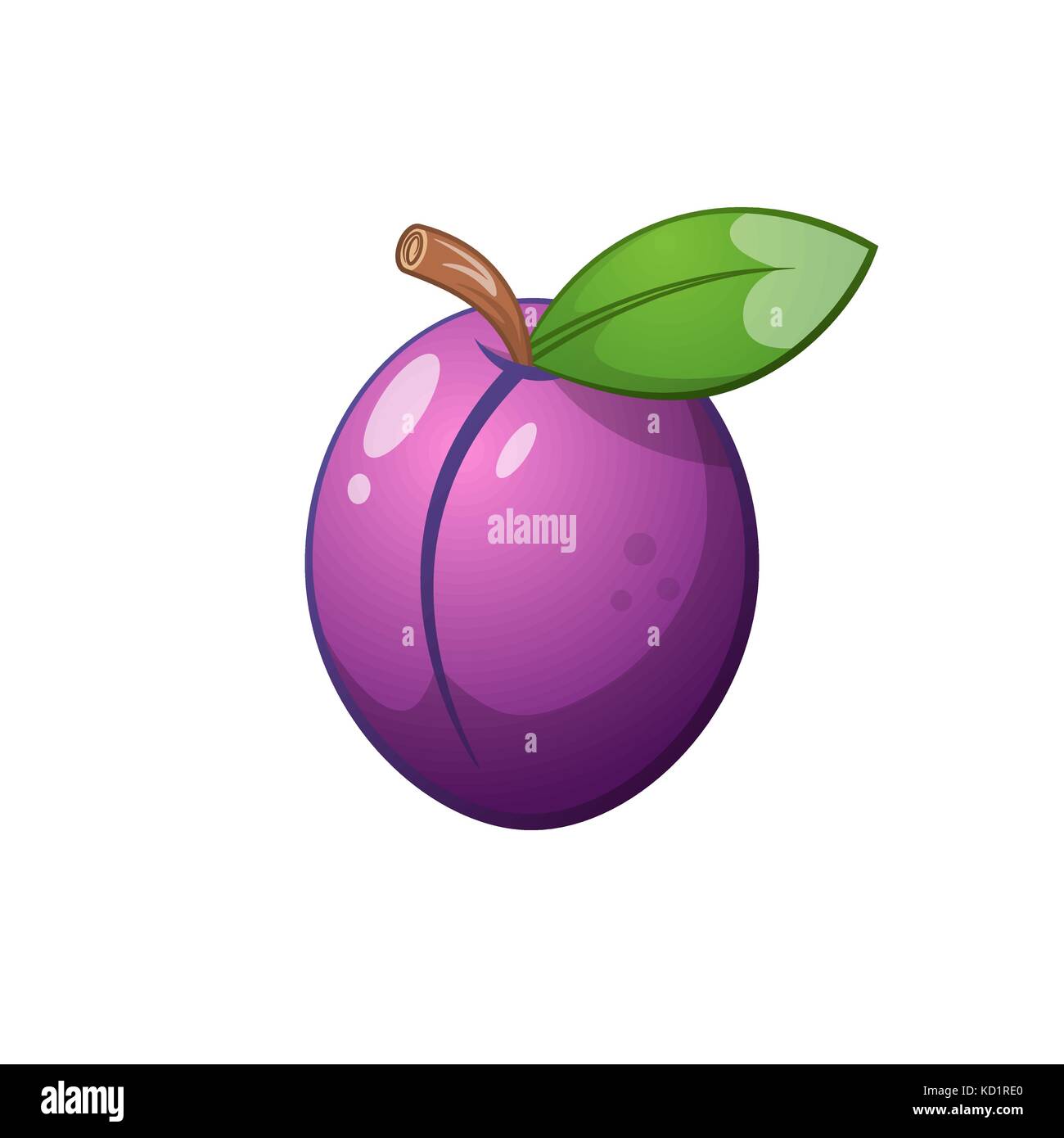 Cartoon illustration plum fruit hi-res stock photography and images - Alamy