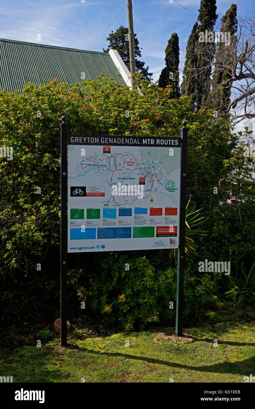 Greyton Genadendal mountain bike routes information board, Greyton ...