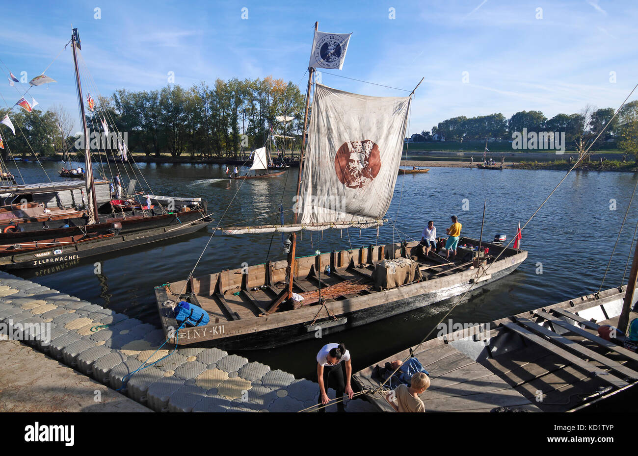 River boat Solny (Poland) in Loire festival, gathering of fluvial boats ...