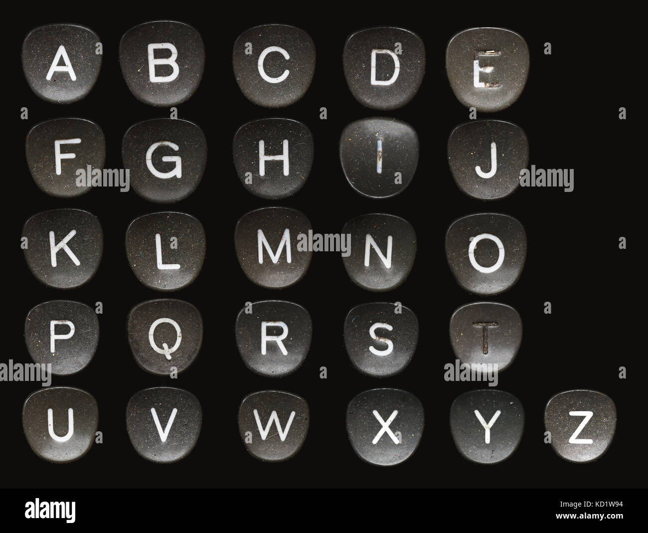 English alphabet on a key on a retro typewriter Stock Photo - Alamy