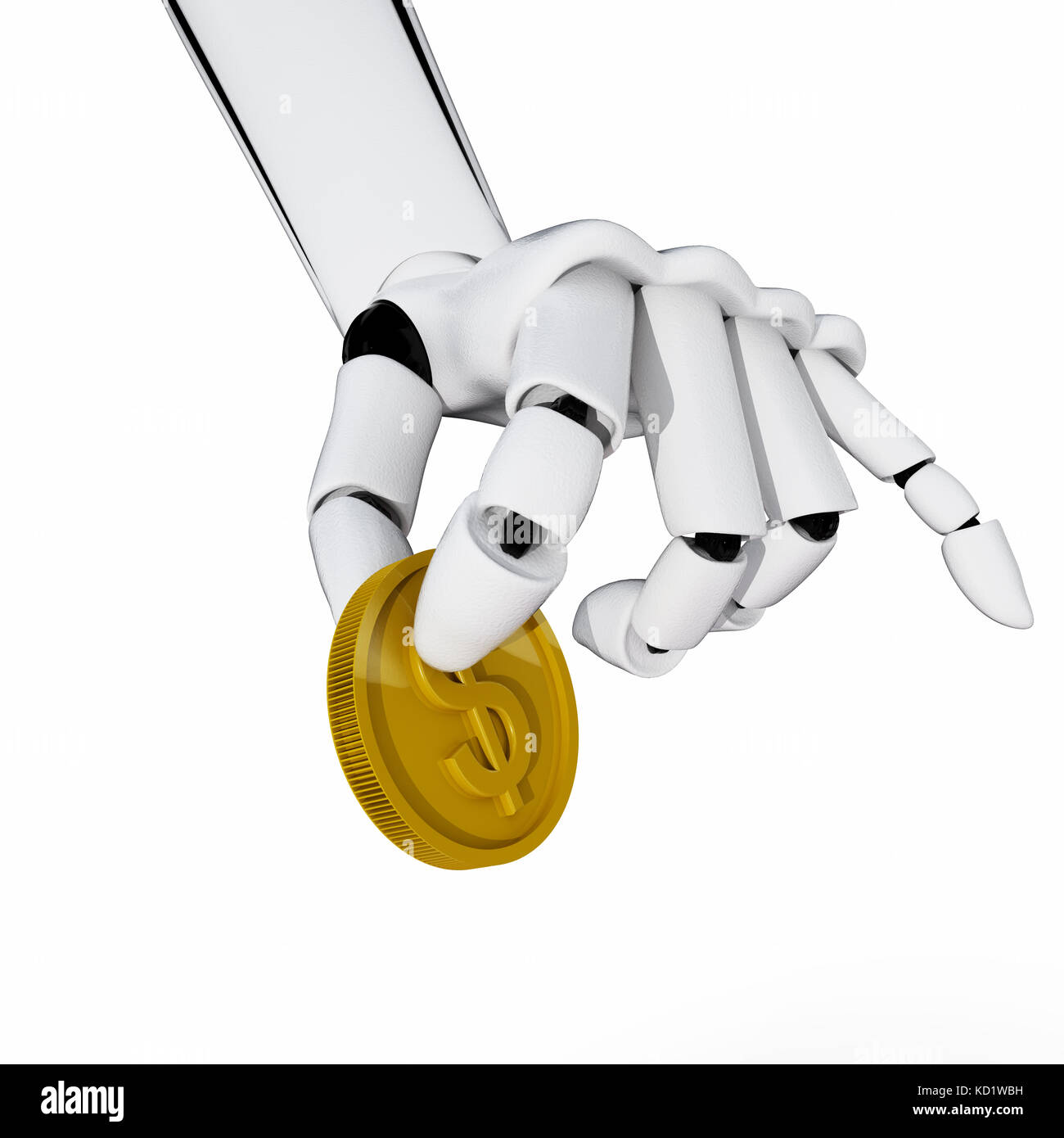 3d robotic hand hold a coin. Concept of payment Stock Photo - Alamy