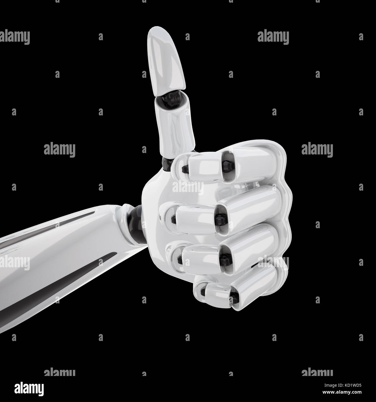 a 3d robotic hand giving the "yeah" sign Stock Photo - Alamy