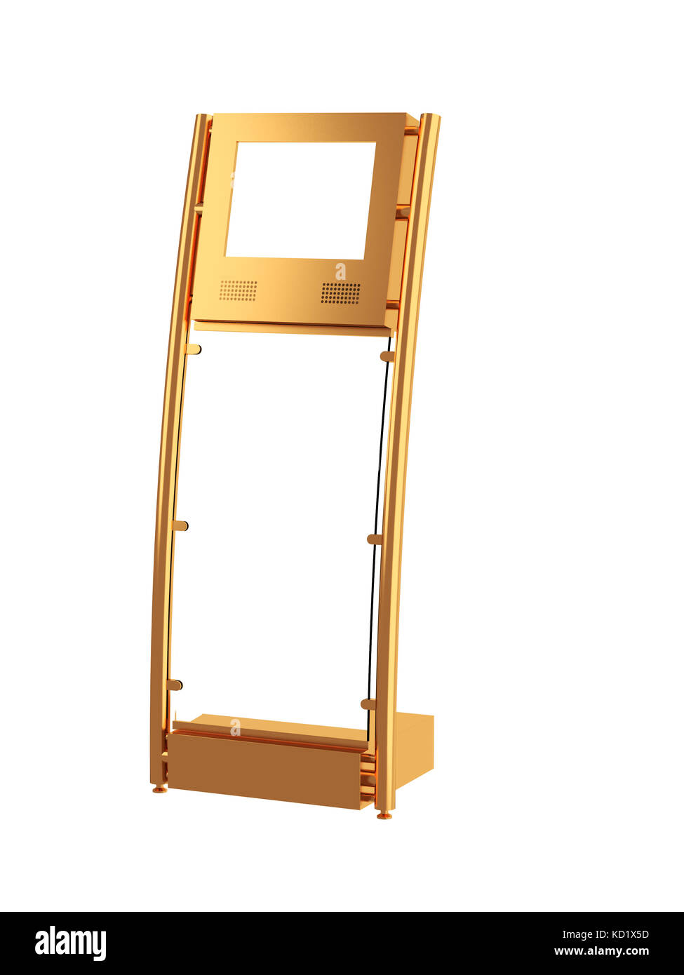 Gold information terminal on the white background Stock Photo - Alamy