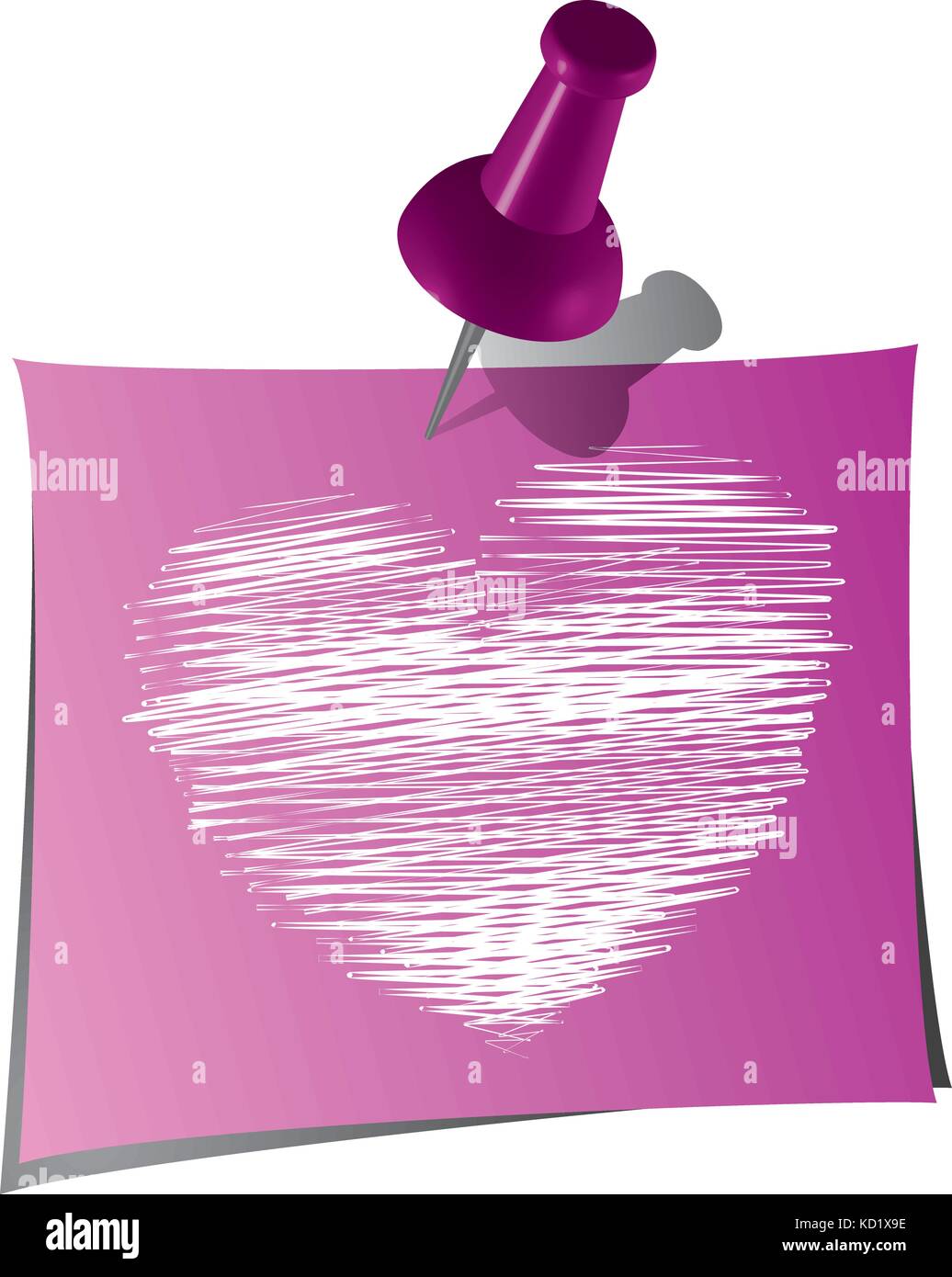 Heart on the reminder note Stock Vector Image & Art - Alamy