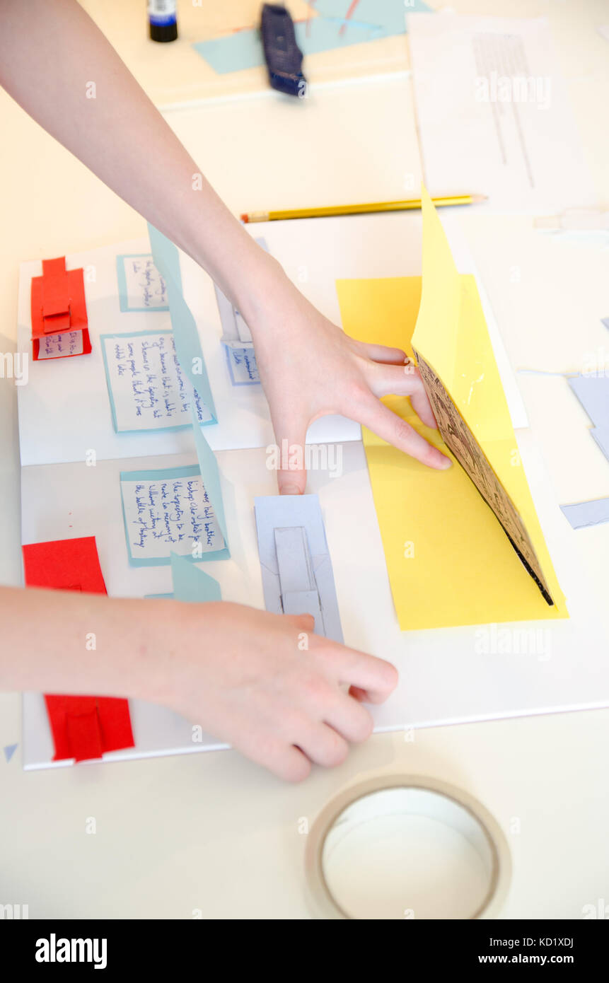 Child doing their school project Stock Photo - Alamy