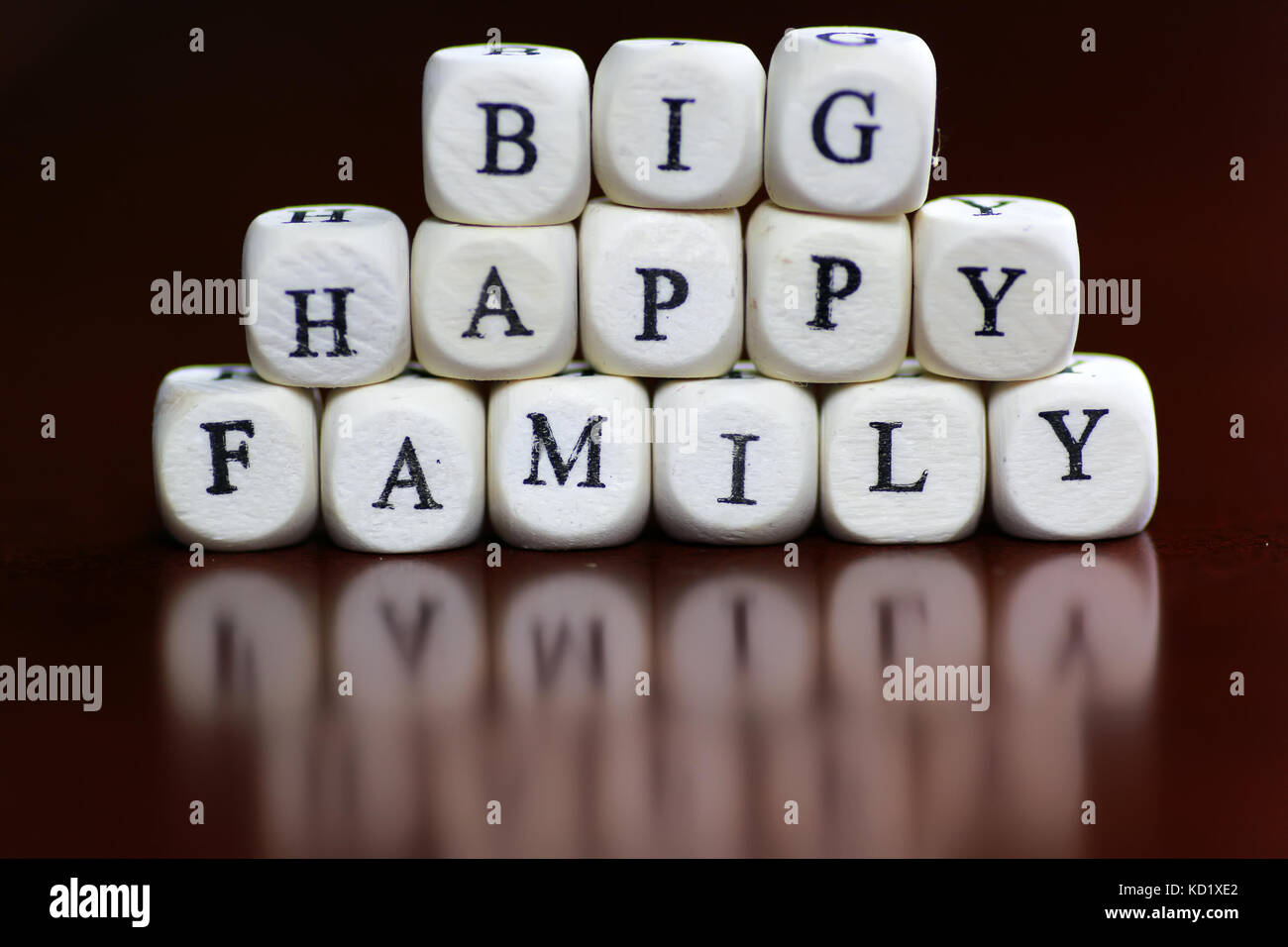 text family letter cube Stock Photo - Alamy