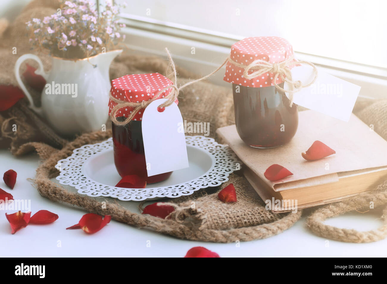 harvest rustic homemade jam Stock Photo - Alamy