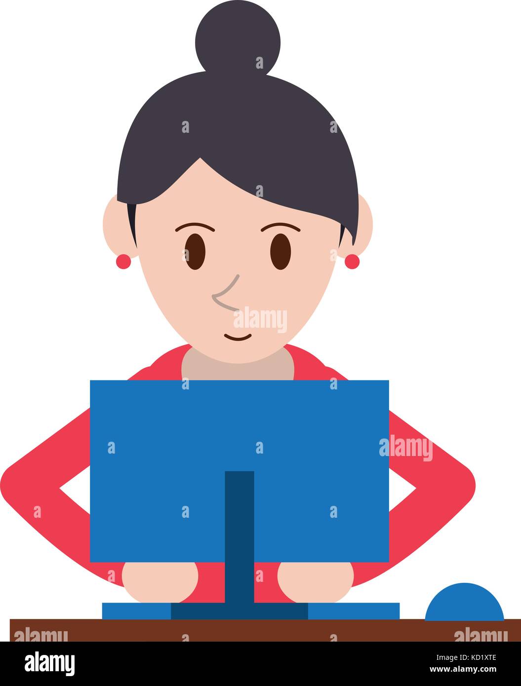 woman using computer icon image Stock Vector Image & Art - Alamy