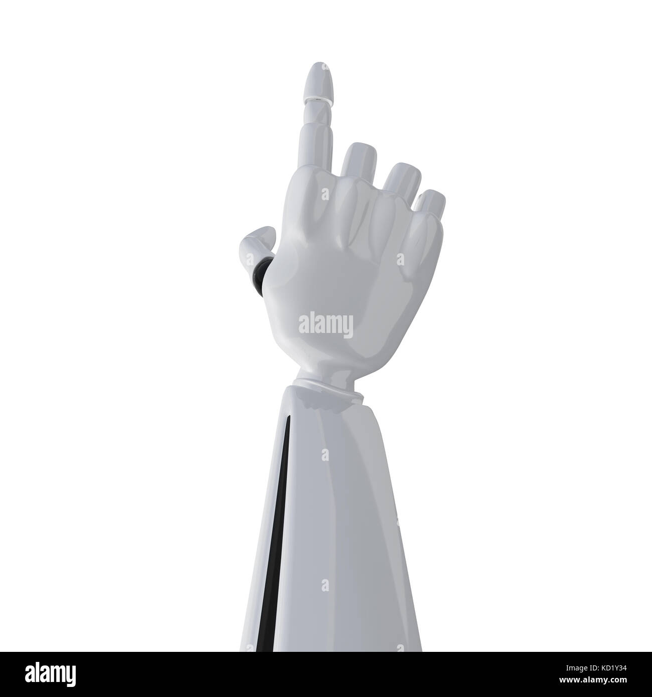 3d robotic hand touching screen. Including clipping path Stock Photo ...