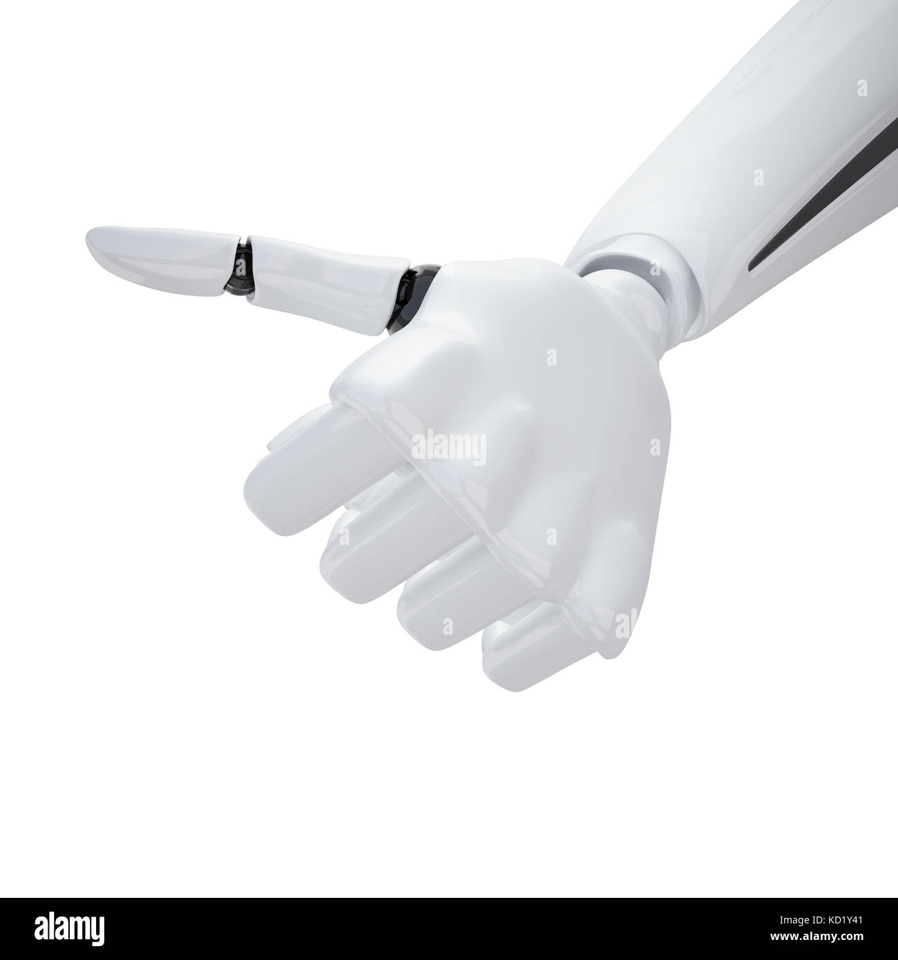 3d robotic hand giving the "yeah" sign. Including clipping path Stock ...