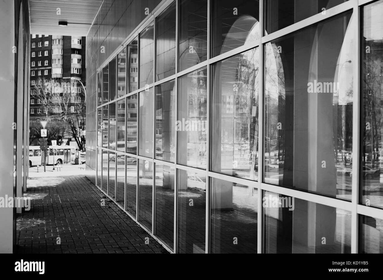 monochrome architecture glass arches Stock Photo - Alamy