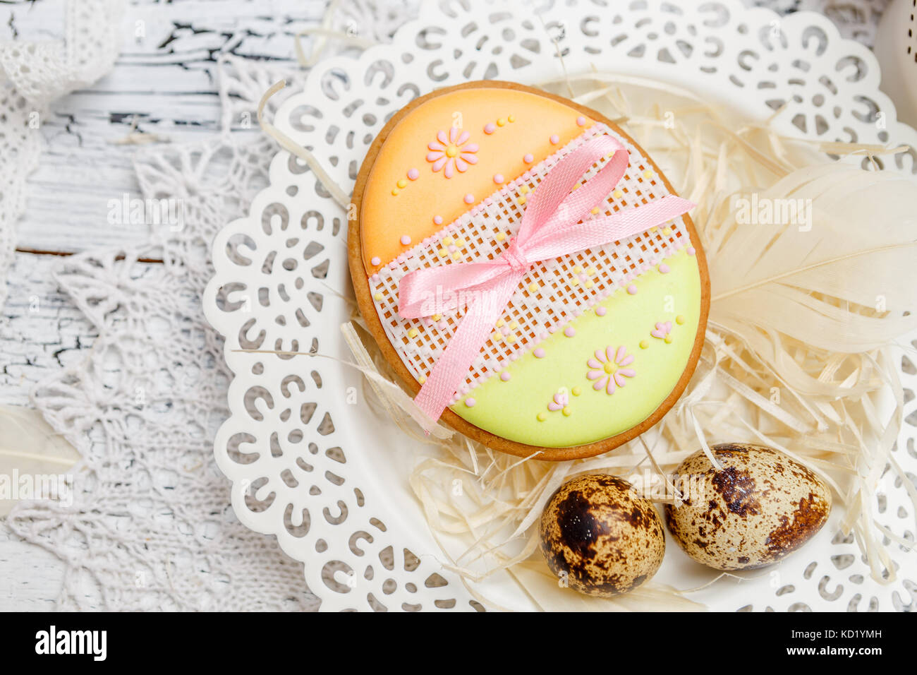 Beautiful glazed Easter cookies Stock Photo - Alamy