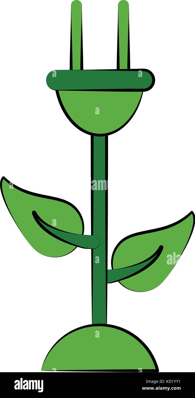 plug plant eco friendly icon image Stock Vector Image & Art - Alamy