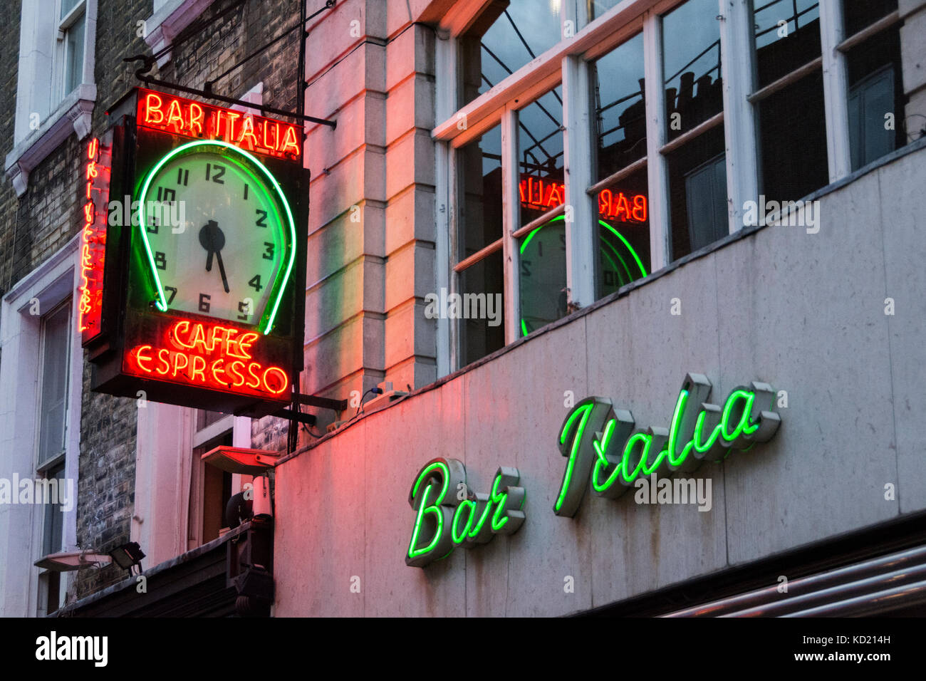 London's famous Bar Italia on Frith Street, Soho, London, UK Stock ...