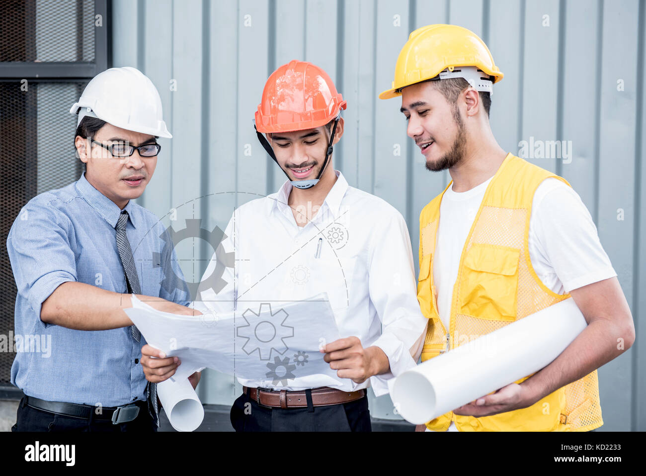 engineers and teamwork, meeting for successful project construction ...