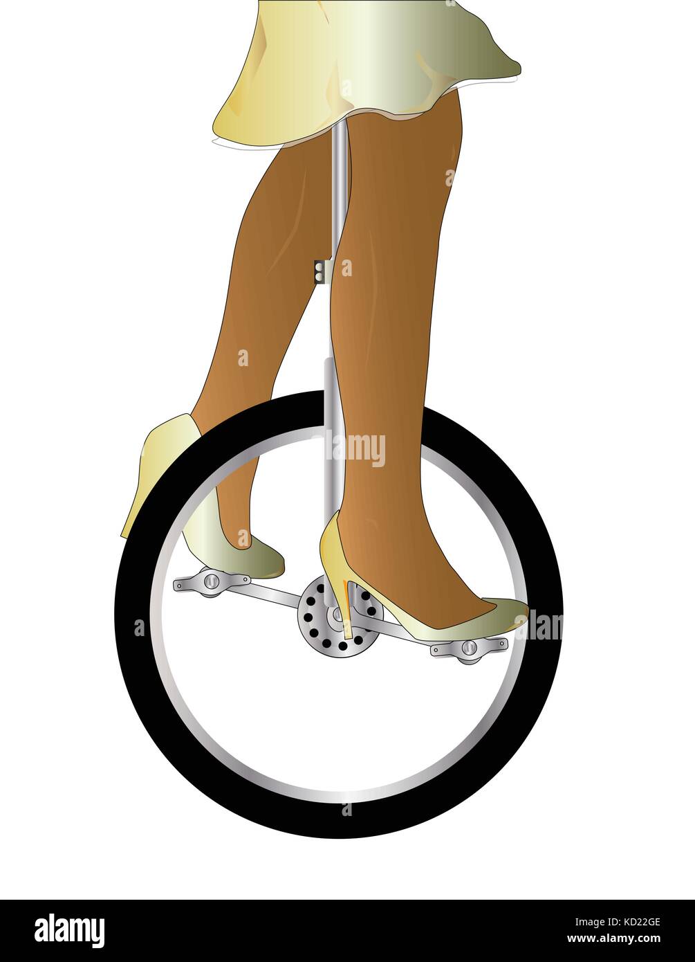 Woman riding a unicycle Stock Vector Images - Alamy