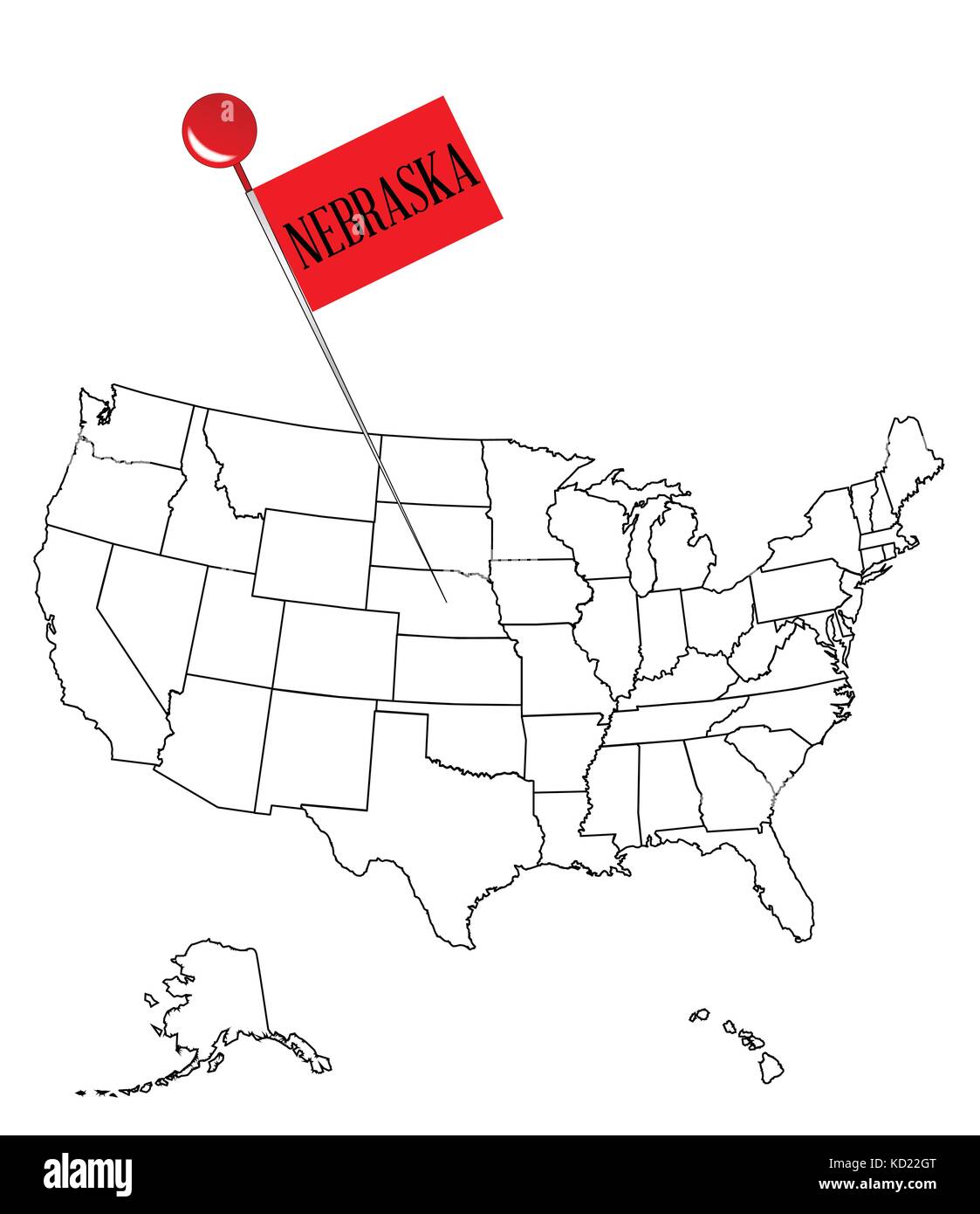 Us state nebraska map vector vectors hi-res stock photography and ...