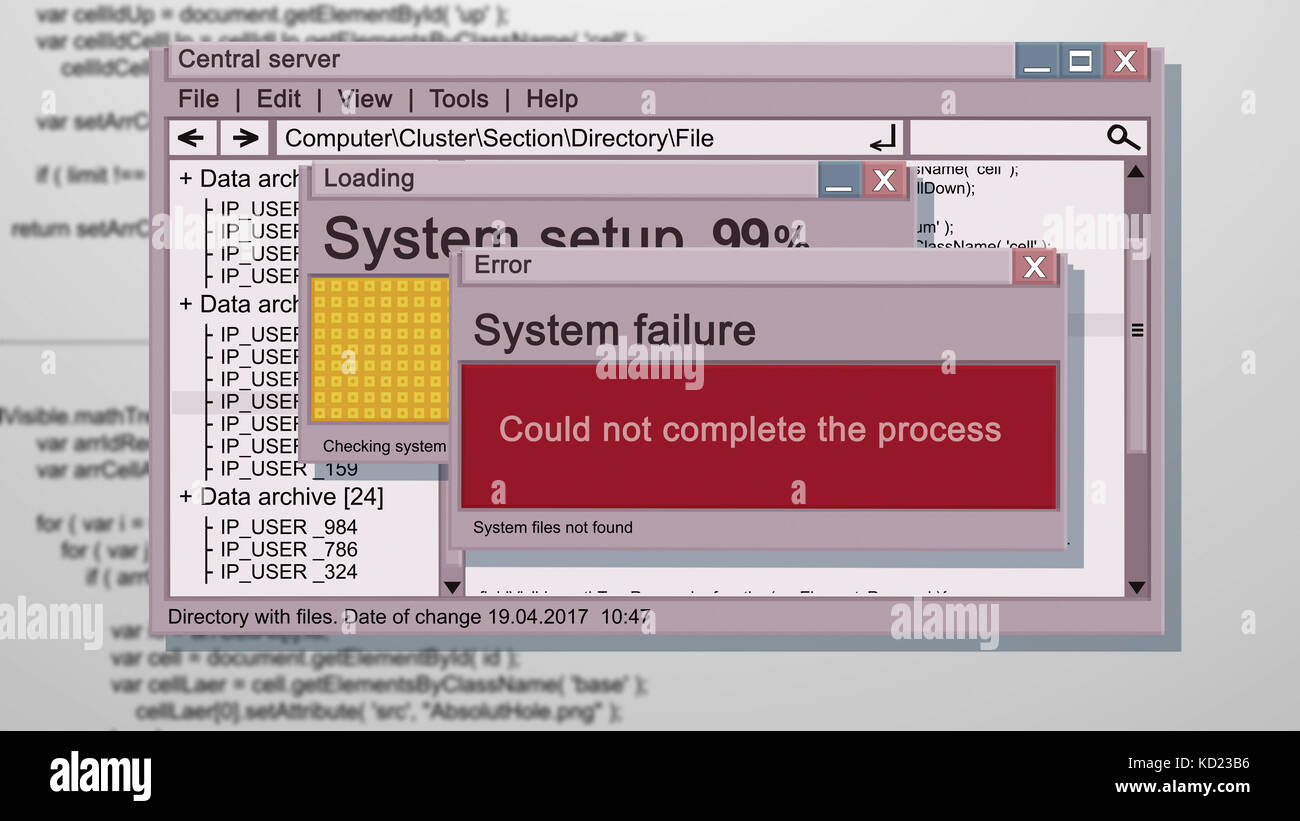3d illustration of an abstract windows system failure illustration of a ...