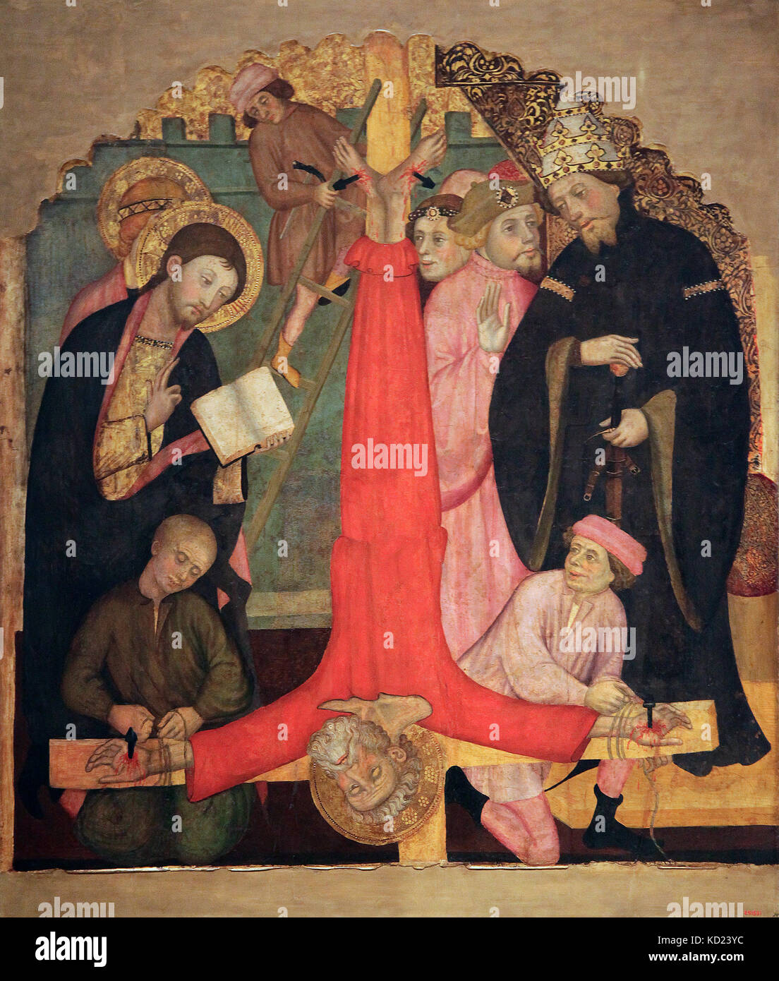 Crucifixion of saint peter 1400 Pere Serra 1357-1405 Stock Photo - Alamy