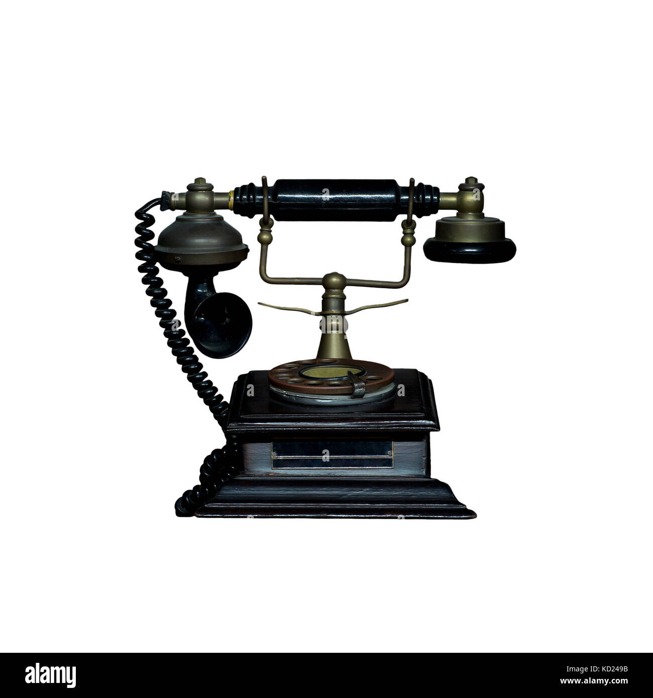 old vintage telephone isolated on white background Stock Photo - Alamy