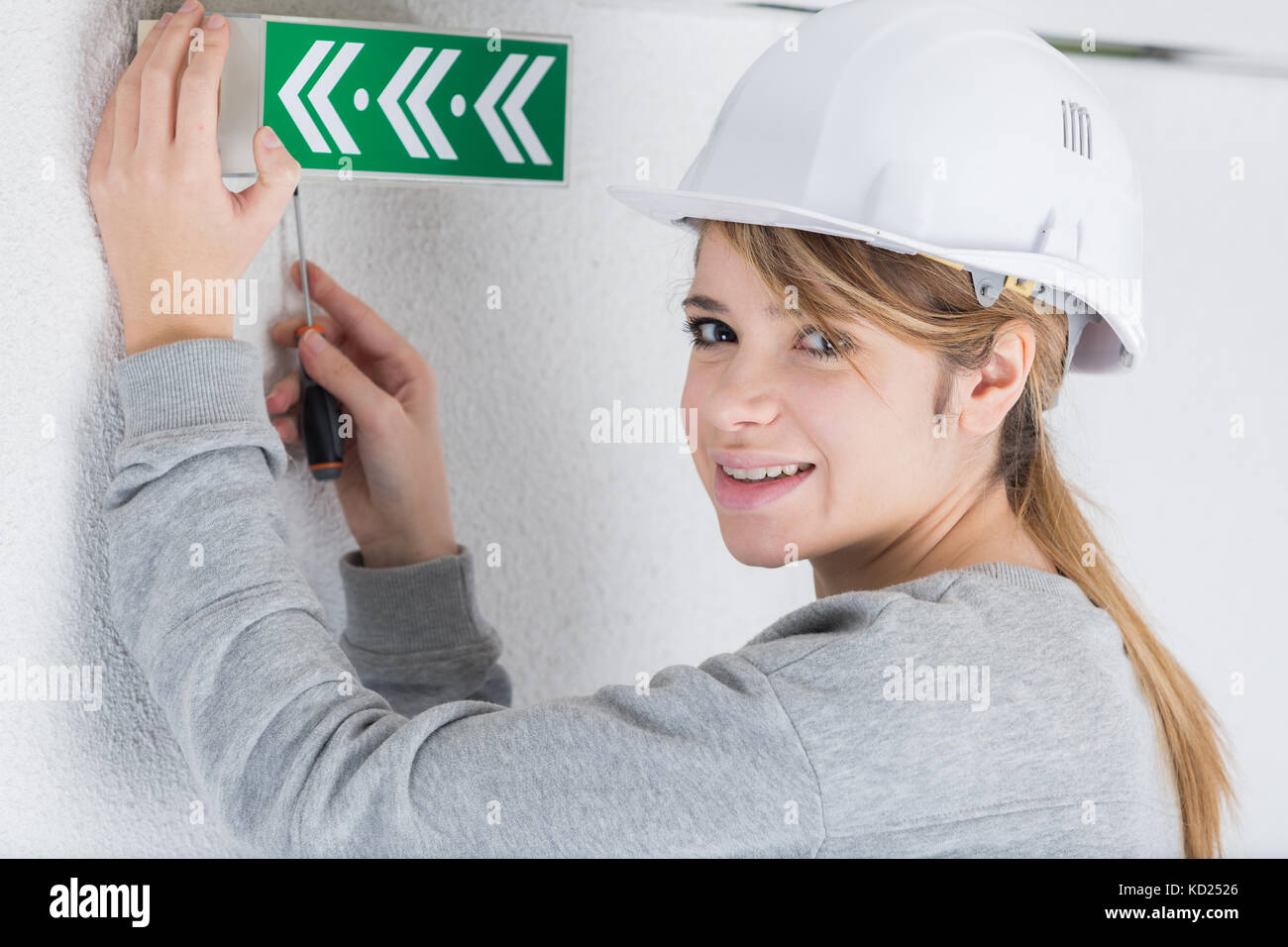 Install the signs hi-res stock photography and images - Alamy