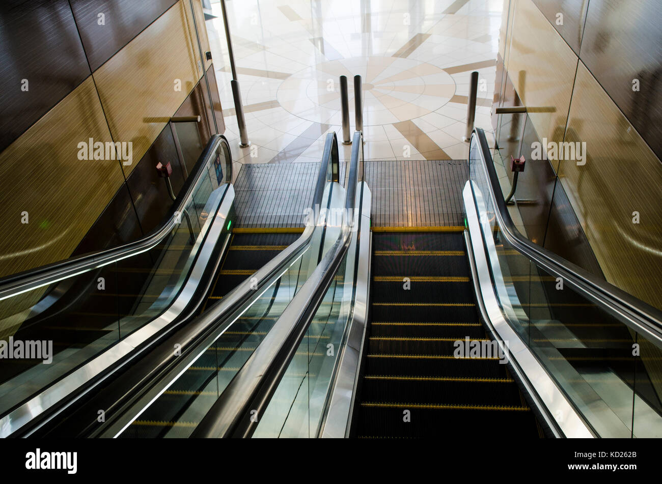 Electrical escalators inside Ibn Battuta metro station Stock Photo - Alamy