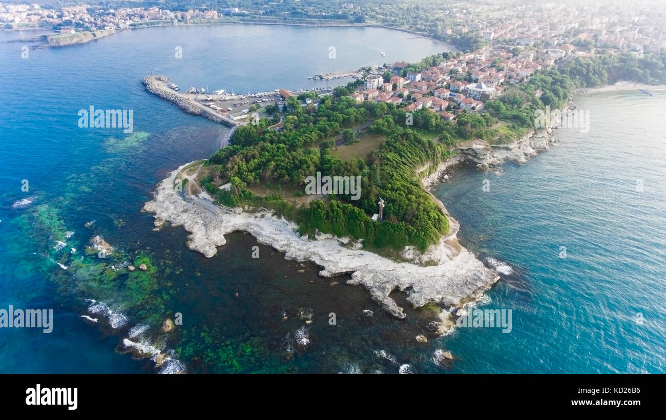 The Carevo peninsula from up above during the summer Stock Photo - Alamy