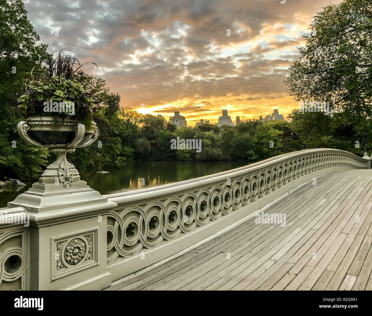 The Bow Bridge is a cast iron bridge located in Central Park, New York ...