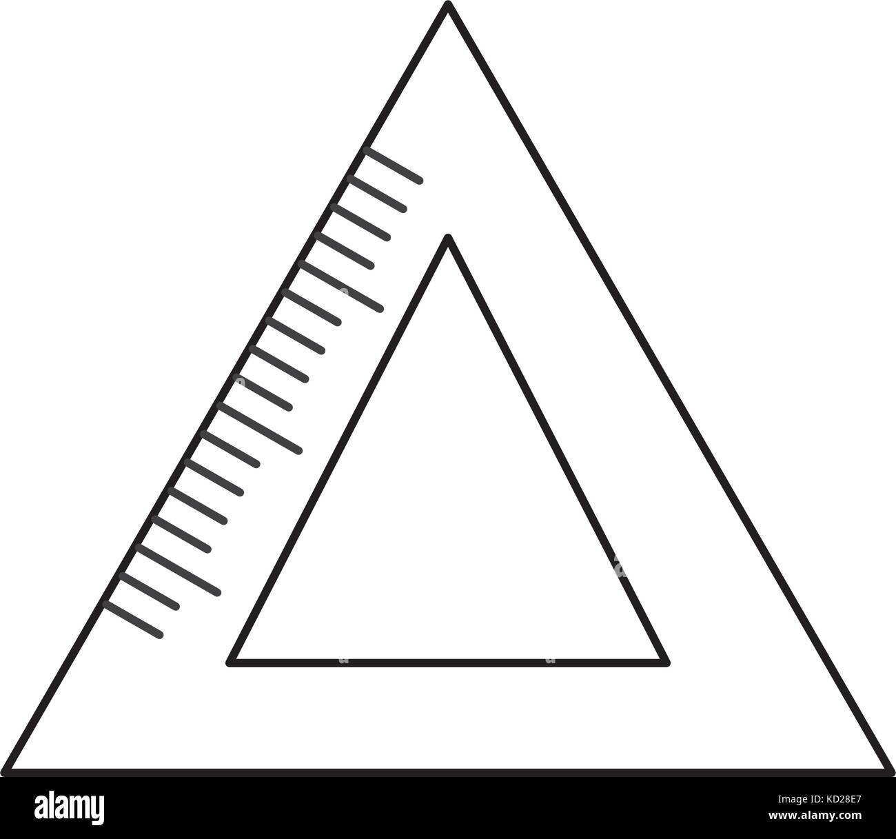 flat line uncolored square over white background vector illustration ...