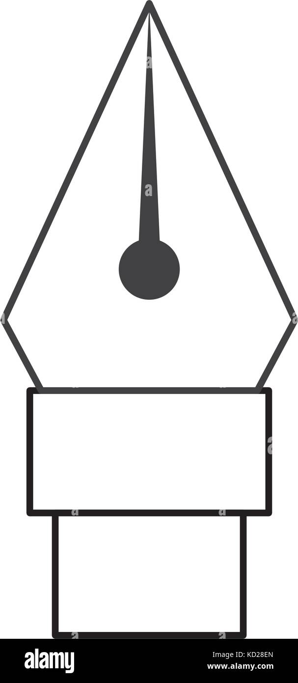 fllat line uncolored writing pen over white background vecgtor ...